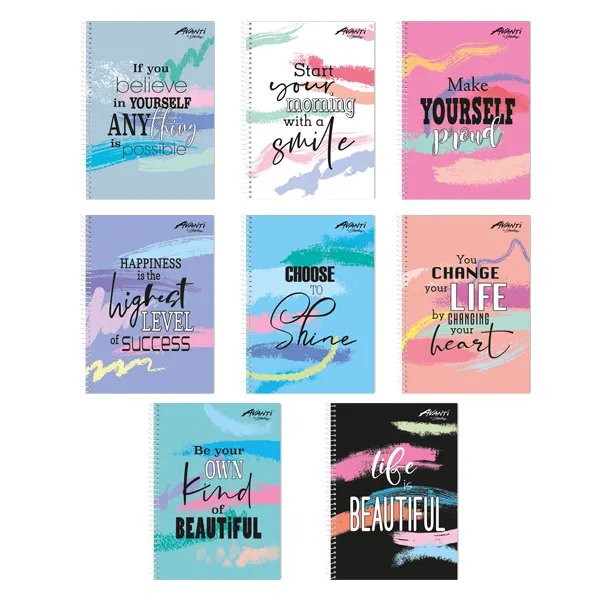 Avanti Brushy Quotes Premium Spiral Notebook Set of 8 | Lazada PH