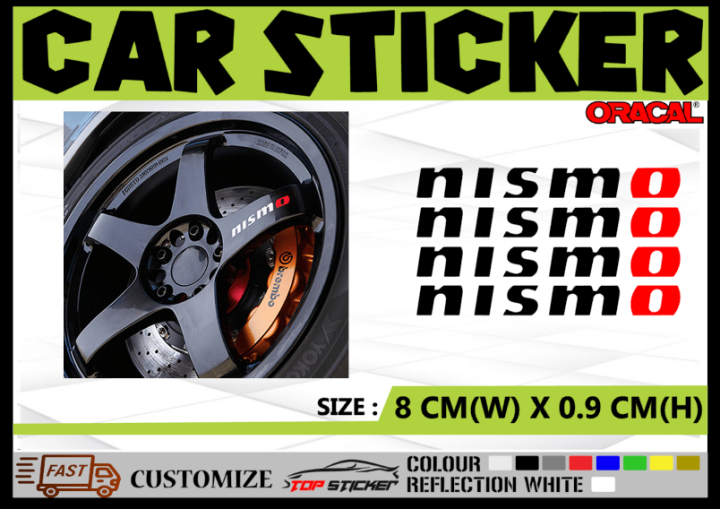4 PCS NISMO RIM CAR STICKERS KERETA STICKER NISSAN | Lazada