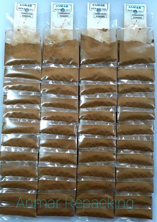 Pure Cinnamon Powder 1 Layer x 12 Pieces Net.25grams -Repack to Easy Use -Fresh Pack by Anmar ...
