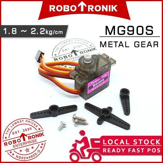 MG90S Micro Servo Motor (Fully Metal Gear) 180° - Compatible TowerPro ...