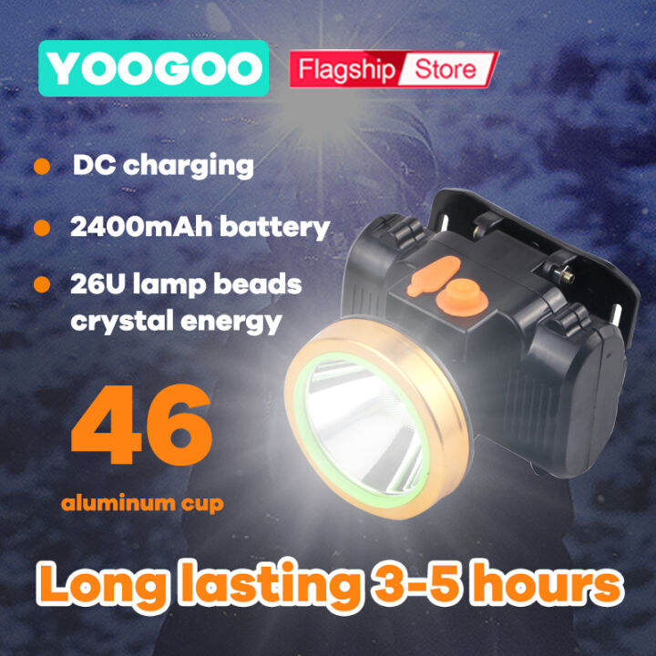 YOOGOO Headlamp Senter Super Terang USB Rechangeable Waterproof Anti ...
