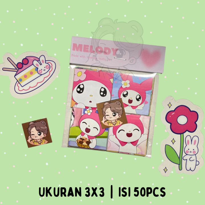 50pcs STICKER KOREA KPOP STIKER LUCU FREEBIES 3x3 SANRIO EDITION KUROMI MY MELODY | Lazada Indonesia