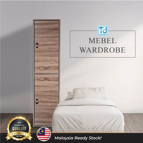 Td Mebel Small Space Saving 2 Door Wardrobe with Lock/Closet Storage ...