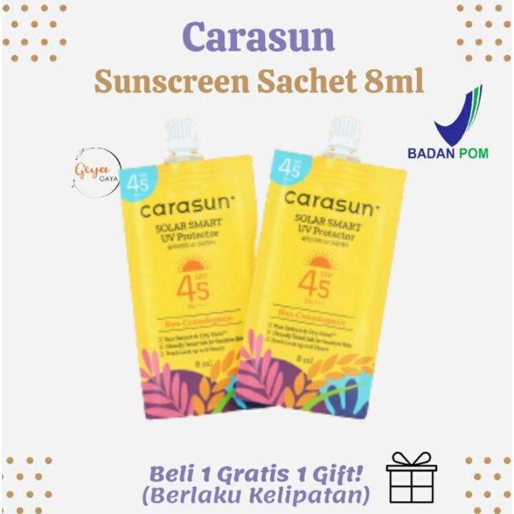 ‼️READY‼️ SUNSCREEN CARASUN SACHET 8ML UKURAN TRAVEL SIZE SUNSCREEN ...