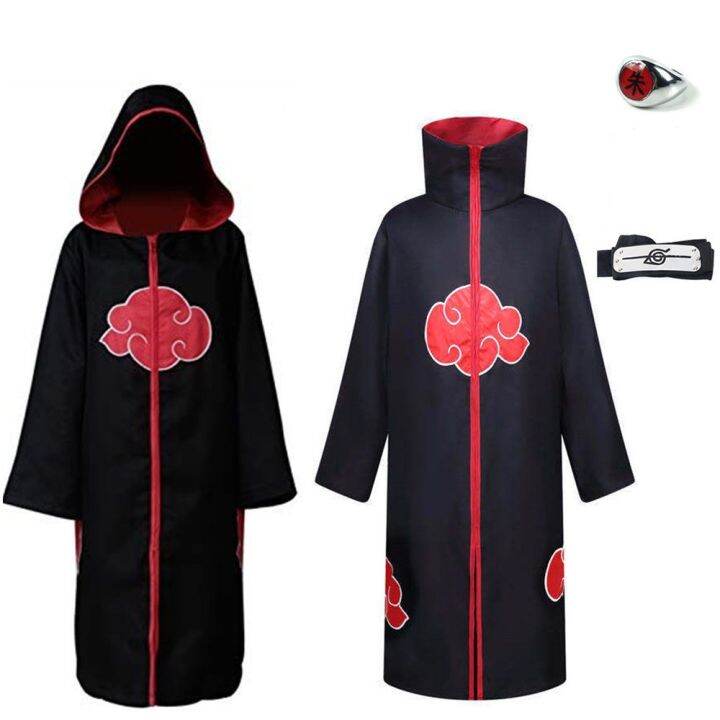 NARUTO Robe Uniform Anime Cosplay Costume Hooded Wind Coat Akatsuki ...