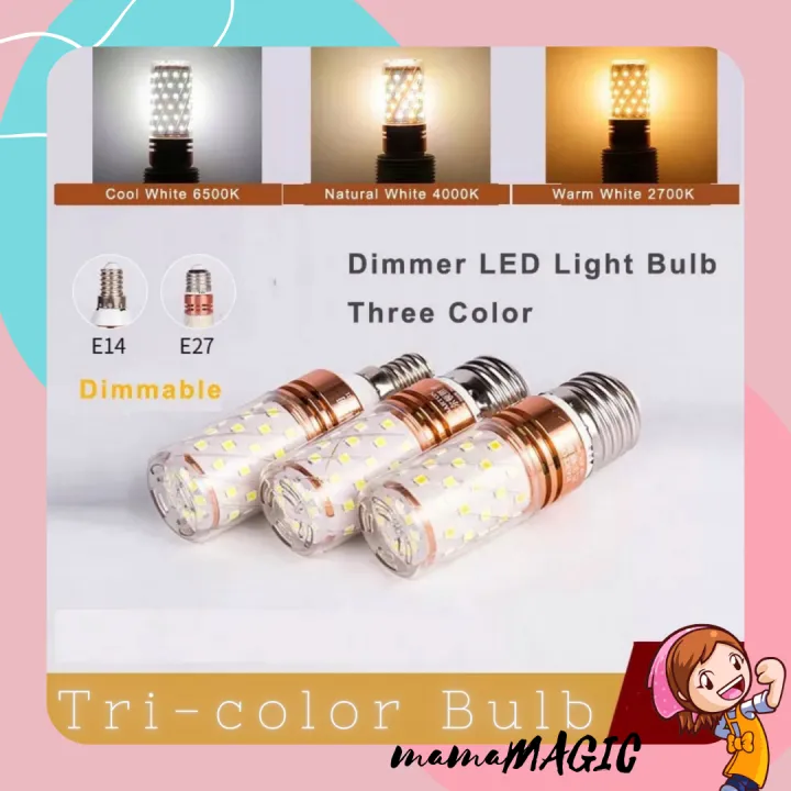 12W watts Tri-color LED Bulb E27 Socket LED Corn Bulb Color Changing ...
