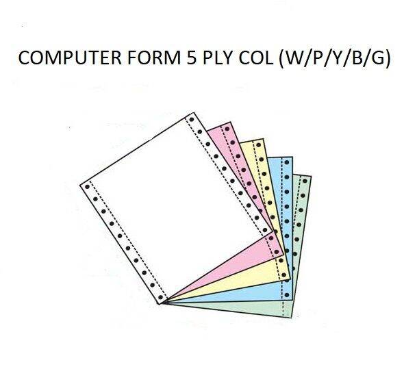 Computer Form 5 Ply Colour NCR Paper (W/P/Y/B/G) 9.5" x 11" | Lazada