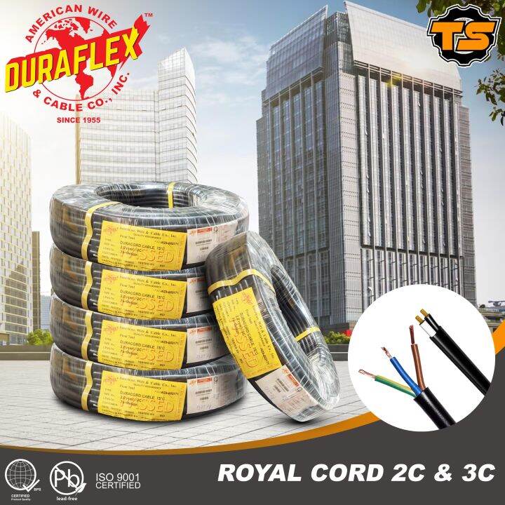 Duraflex Royal Cord Wire 2C & 3C 10/15/20/75 Meters | Lazada PH