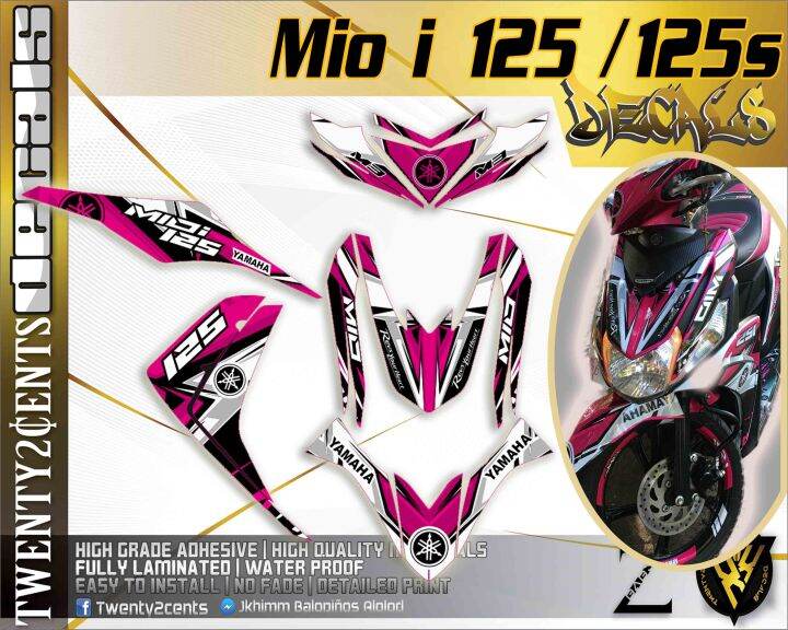 Yamaha Mio i 125 / 125s Decals High-Quality Stickers magenta / pink ...