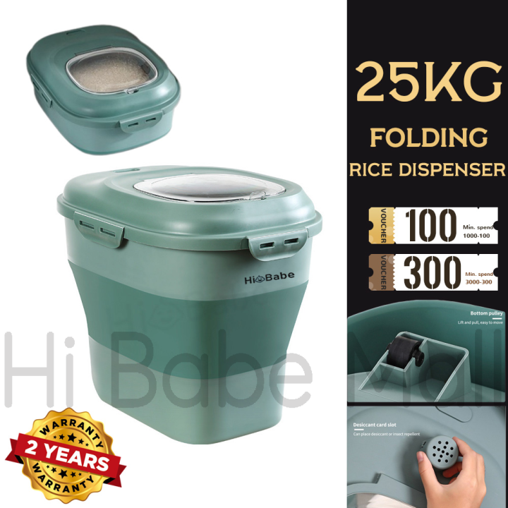 Rice Bucket - Folding rice bucket 25kg Rice dispenser Grain storage ...