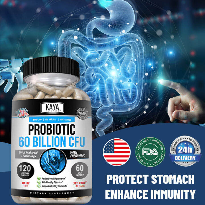 Probiotic 60 Billion CFU-Digestive Health 30/60/120 Capsules Gut Health ...