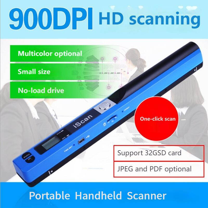 Document Scanner Portable Handheld Scanner Mobile 900DPI HD Home Color ...