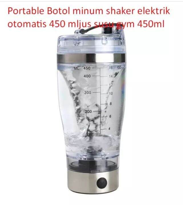 Portable Botol minum shaker elektrik otomatis 450 mljus susu gym 450ml ...