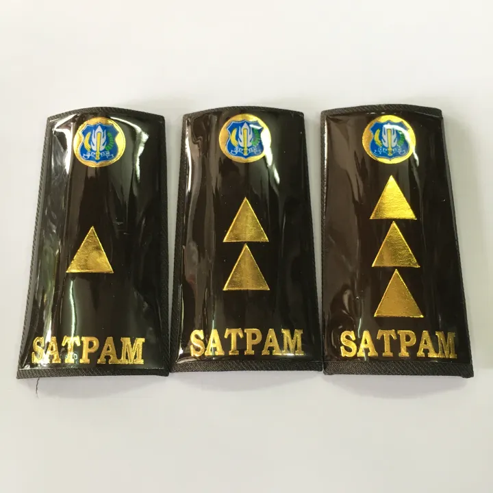 Pangkat Satpam / Security Terbaru 1 Pasang warna Kuning Emas - Pangkat ...