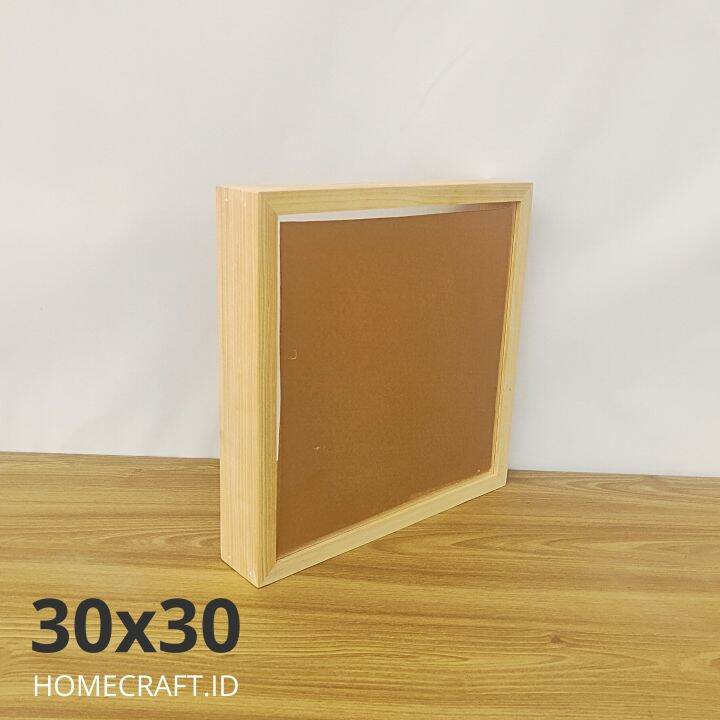 Frame/Bingkai Kayu 3D ukuran 30x30cm + Kaca Acrylic anti Pecah | Lazada ...