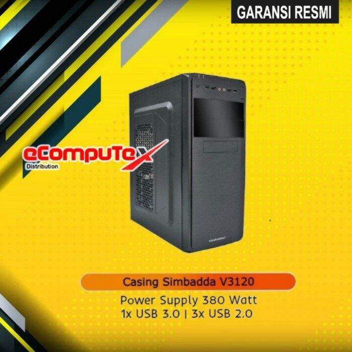 CASING PC KOMPUTER SIMBADDA SIM V3120 / CASE V 3120 PSU 380W - RESMI | Lazada Indonesia