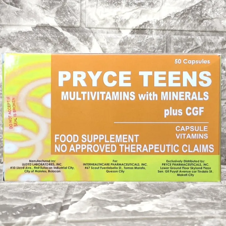 PRYCE TEENS (Multivitamin with Minerals plus CGF) 50 Capsules | Lazada PH