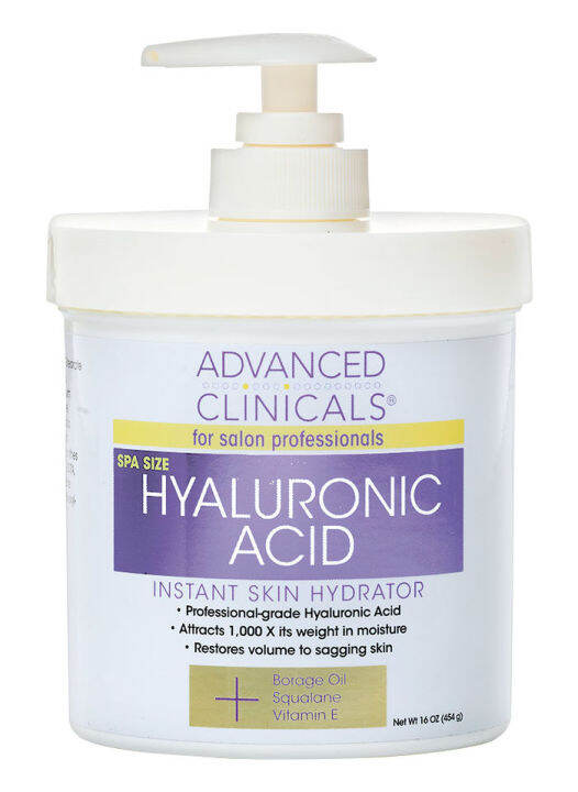 Advanced Clinicals Hyaluronic Acid, Instant Skin Hydrator, 454g | Lazada