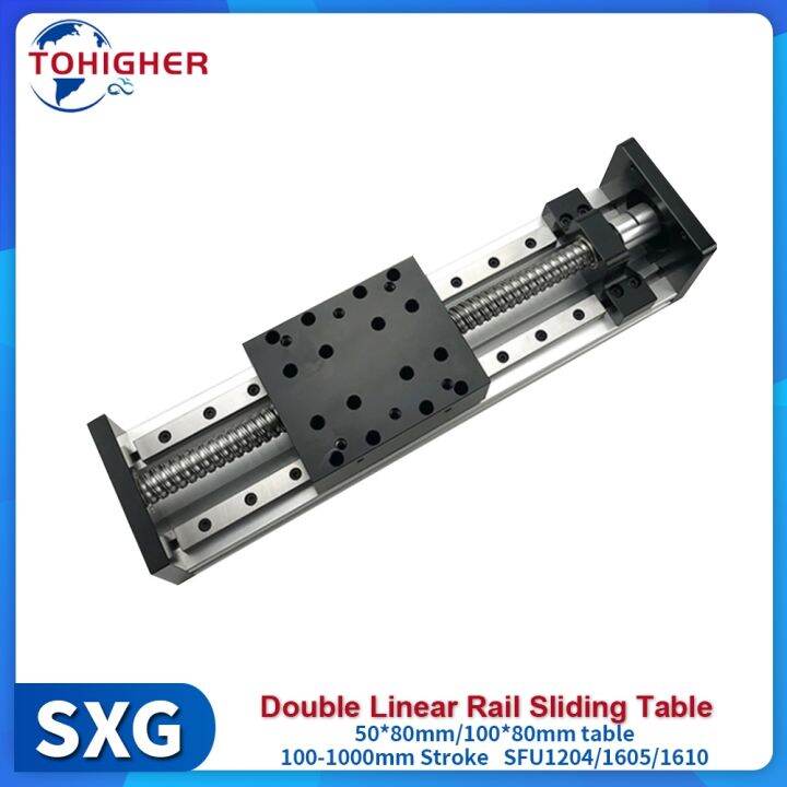 CNC XYZ Axis CNC Double Linear Guide Rail Sliding Table Linear Actuator Stage Module 100 1000mm ...