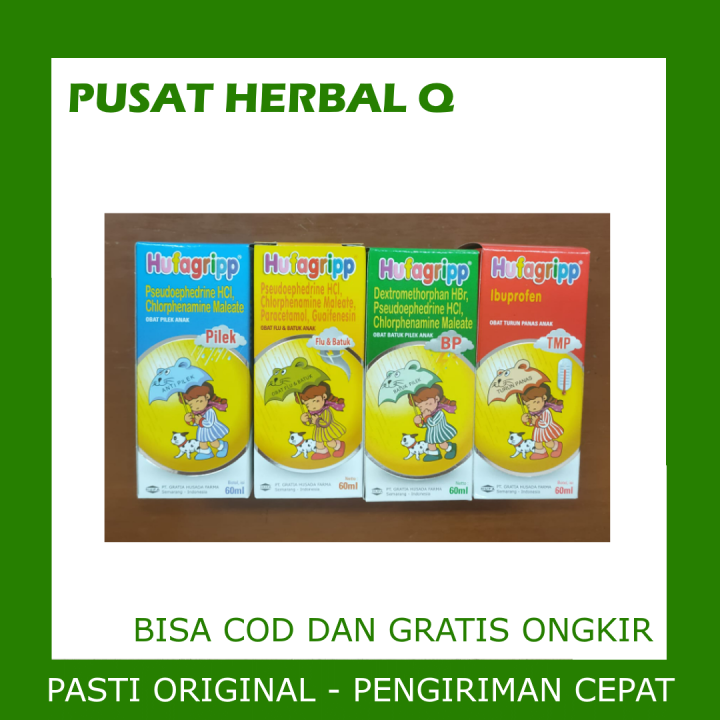 HUFAGRIP HUFAGRIPP KUNING FLU DAN BATUK SIRUP 60ml WARNA KUNING FLU ...