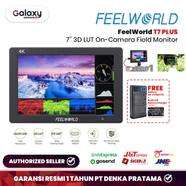 FeelWorld T7 PLUS 7 Inch 3D LUT On-camera Field Monitor | Lazada Indonesia