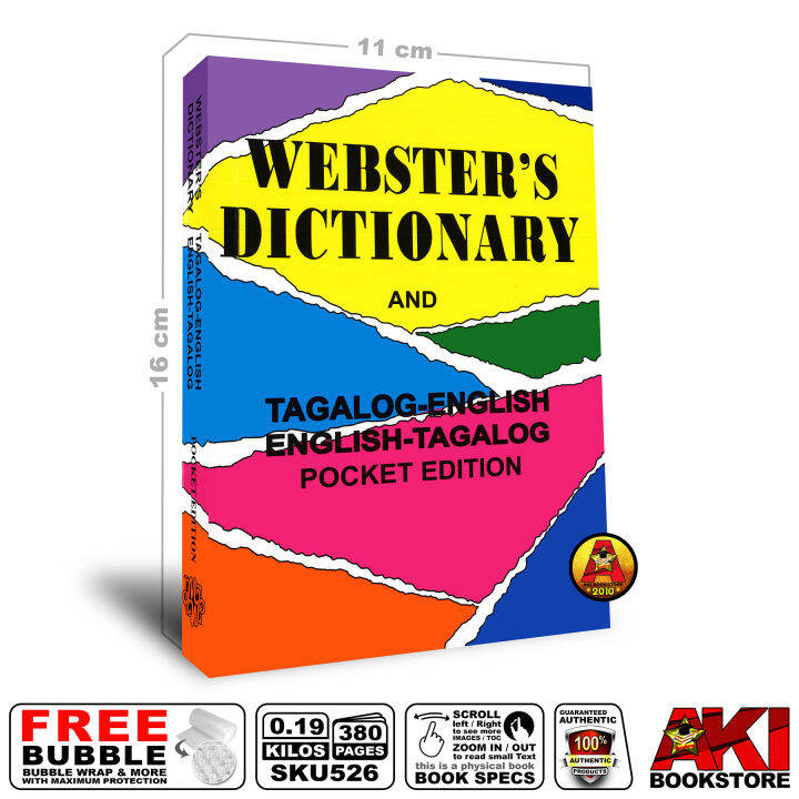 AUTHENTIC Webster's Dictionary and Tagalog-English English-Tagalog ...