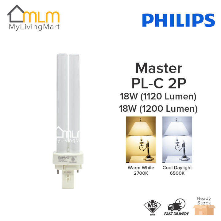 PHILIPS 2 Pin Master PLC-2P 18W Energy Saving PHILIPS PLC G24D Light Bulb | Lazada