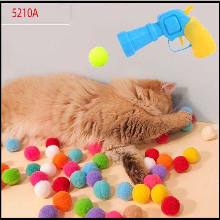 5210A 3ซม. ค่ะ ปืนยิงลูกบอลขนกำมะหยี่ นุ่มนุ่มๆ 50/100pcs ลูก ของเล่นเปิดตัวก้อนขนสำหรับสัตว์ ...