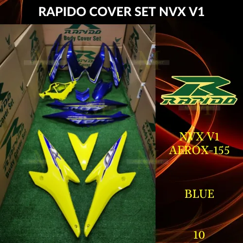 RAPIDO COVER SET NVX V1 THAI AEROX-155 (10) BLUE (STICKER TANAM ...