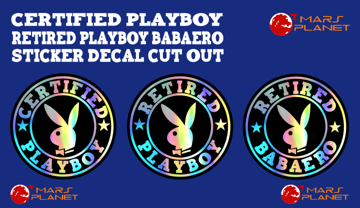 RETIRED BABAERO PLAYBOY CERTIFIED PLAYBOY STICKER DECAL FOR CAR ...