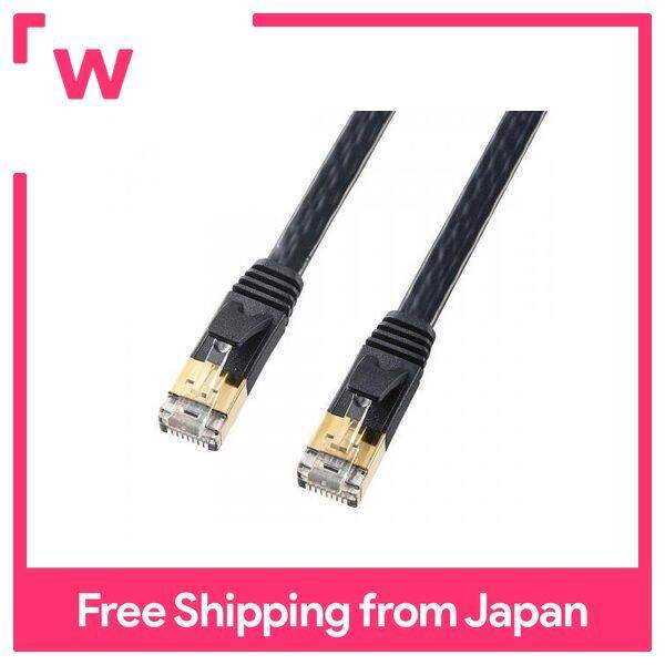 SANWA SUPPLY CAT7 Kabel LAN Datar (10M) 10Gbps/600MHz KB-FL7-10BKN ...