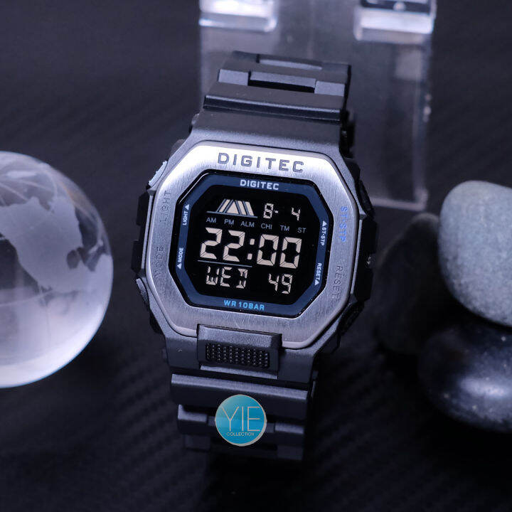 Jam Tangan Digital Digitec Pria Bezel Besi Stainless Steel Sport Army ...