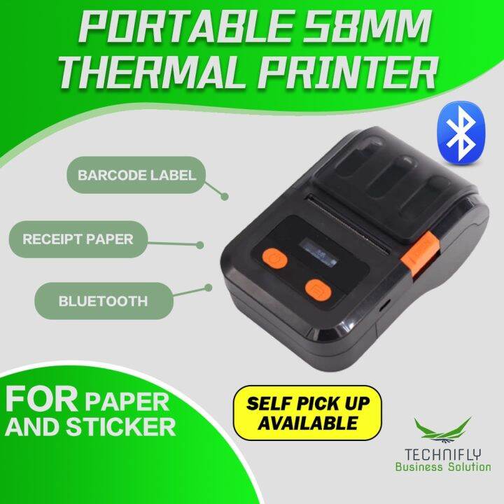 58mm Bluetooth Portable Thermal Receipt Printer Barcode Label POS ...