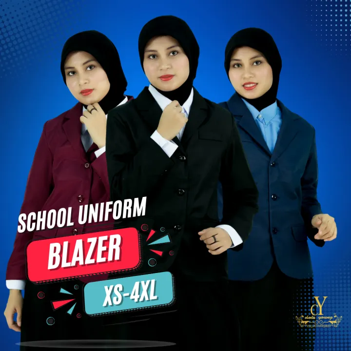 CY BC4 Plus Size Blazer Sekolah Rendah Menengah Long Sleeve / Blazer Pengawas Sekolah / Uniform ...