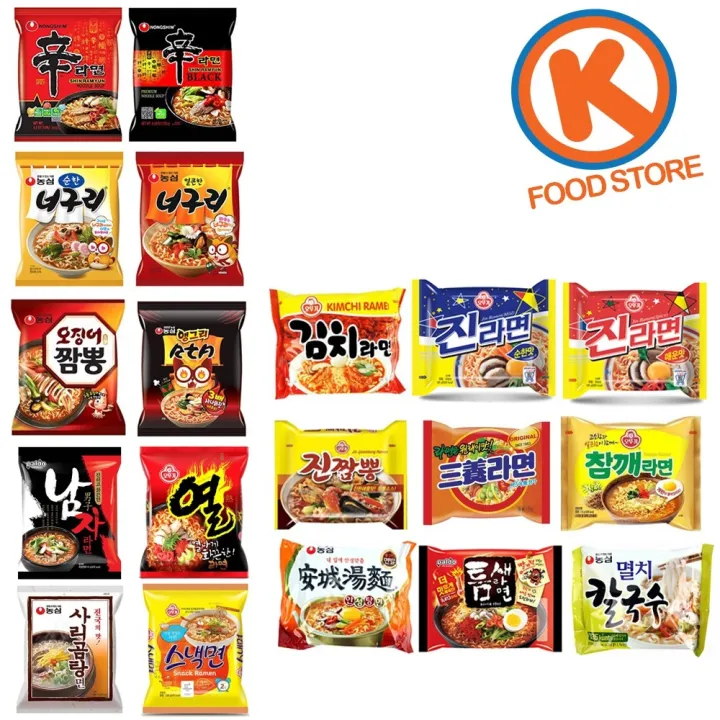 All Kinds of Korean Ramen Shin / Jin / Kimchi / Neoguri / Sari Gomtang ...