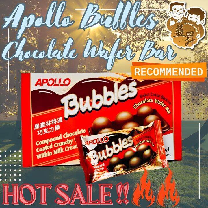 24 packs x 32g - Apollo Bubbles Chocolate Wafer Bar (Compound Chocolate ...