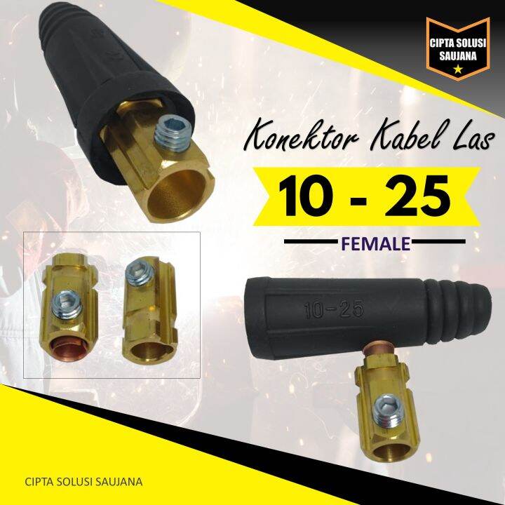 KONEKTOR KABEL LAS FEMALE SAMBUNGAN PERPANJANGAN KABEL LAS 10-25MM ...