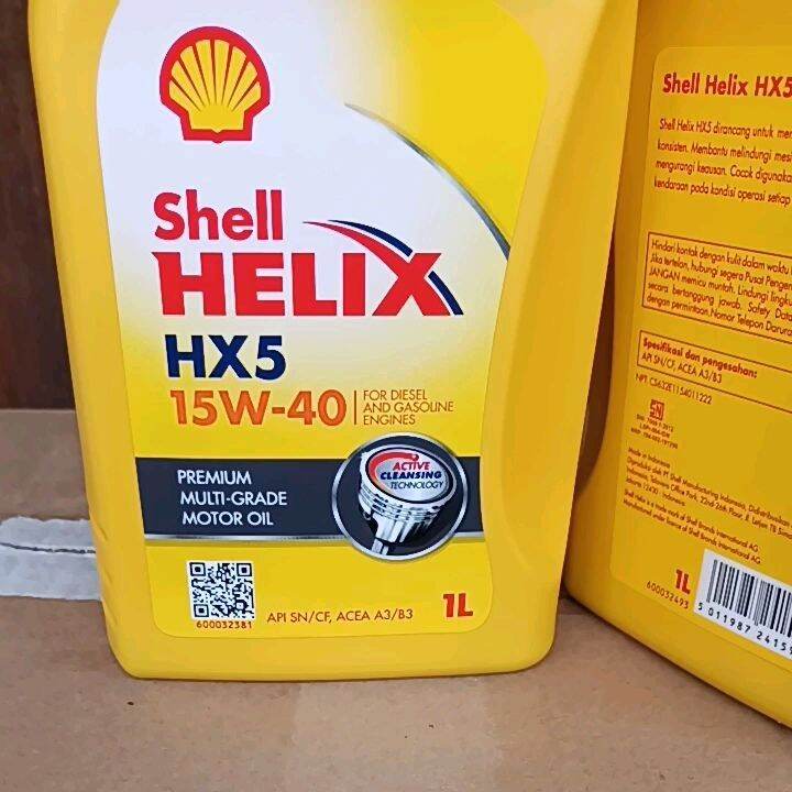 OLI MESIN SHELL HELIX 1LT HX5 15W-40 FOR DIESEL AND GASOKINE ENGINES ...