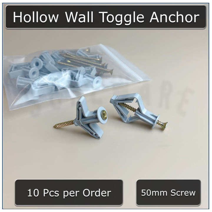 Hollow Wall Toggle Anchor (Plastic Anchor with Screw) 10pcs per Order ...