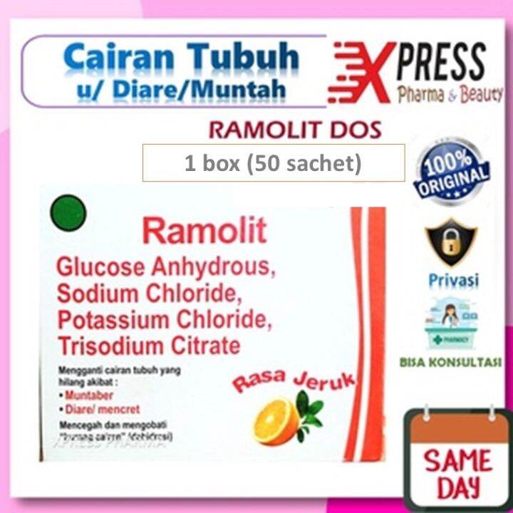 ⚡XPRESS⚡ Ramolit BOX 50 sachet Cairan Tubuh Elektrolit Diare Rama ...