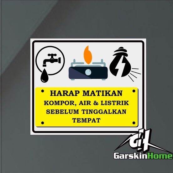 stiker harap matikan kompor listrik dan air | Lazada Indonesia