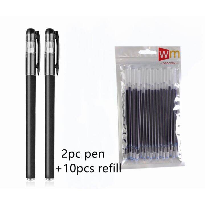 G&P- 2pen + 10 refill ballpen set Gel pen black gel ink color Office ...