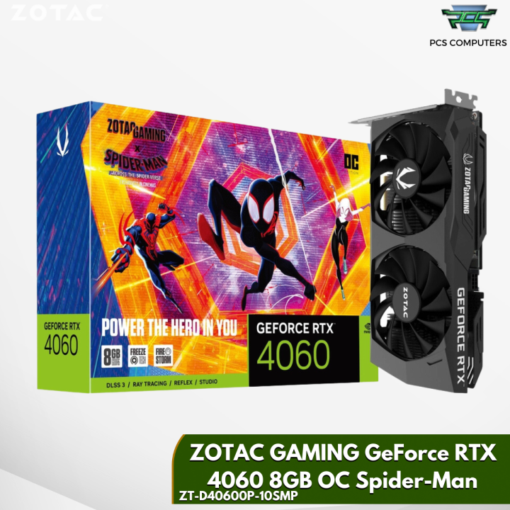 Zotac Gaming Geforce RTX 4060 8GB GDDR6 OC Spider-Man Graphics Card (ZT ...