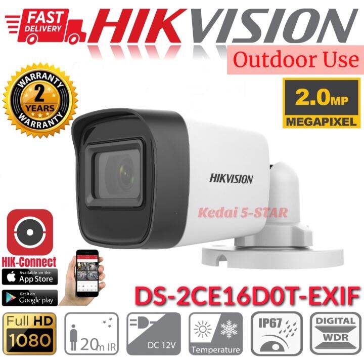HIKVISION 2MP 1080P Full HD Outdoor IR Bullet TVI Camera HIK DS ...
