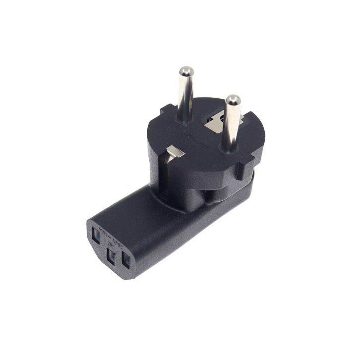 IEC320 C13 to Standard 3 Prong European Schuko CEE 7 Right Angle Plug Adapter, Schuko Plug to ...
