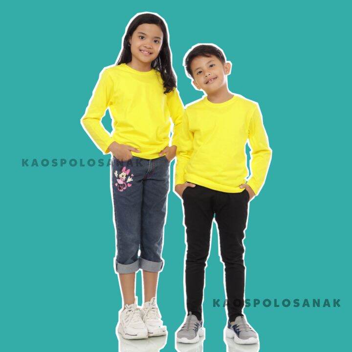 KAOS POLOS ANAK LENGAN PANJANG KUNING KENARI | Lazada Indonesia KAOS POLOS ANAK LENGAN PANJANG KUNING KENARI | Lazada Indonesia