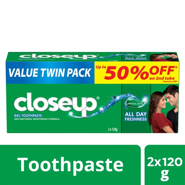 [TWIN PACK] Close Up Antibacterial Toothpaste Menthol Fresh 120ml ...