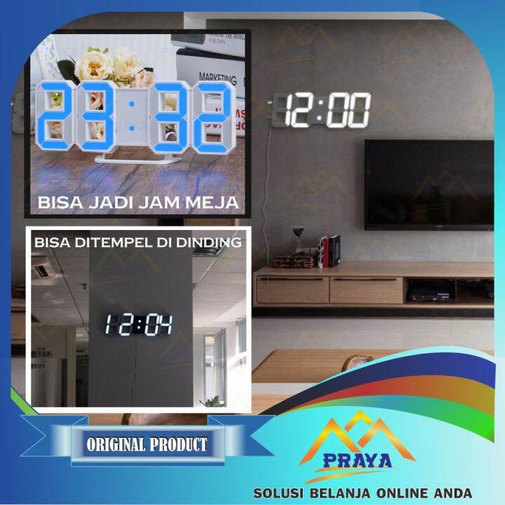 Jam LED Digital Jam Meja Dan Dinding (Wall Clock and table) | Lazada ...