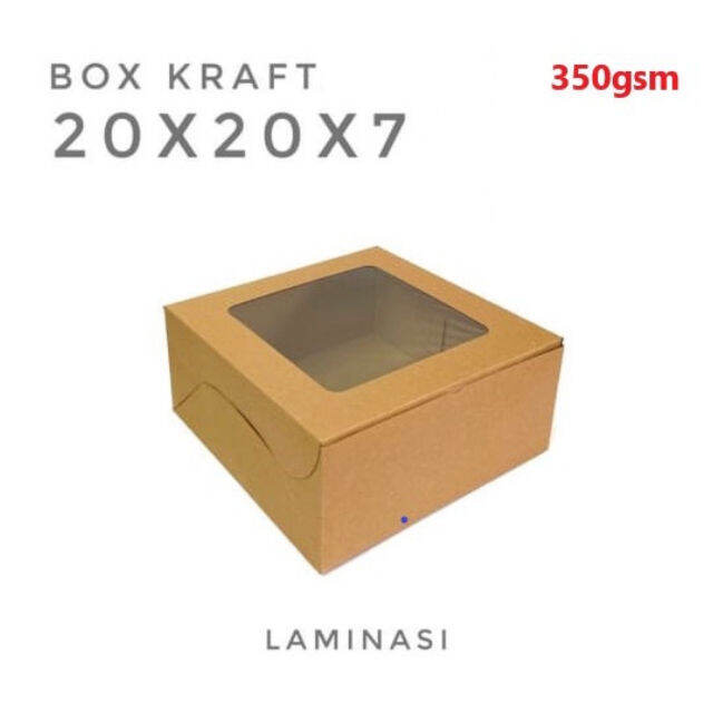 box craft kraft WINDOW atau POLOS alas 20x20 / 22x22 WINDOW dus kertas ...