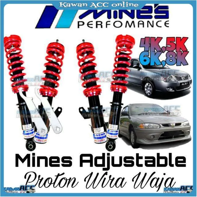 Mines Adjustable High Low Bodyshift Spring Soft Hard For Proton Waja ...